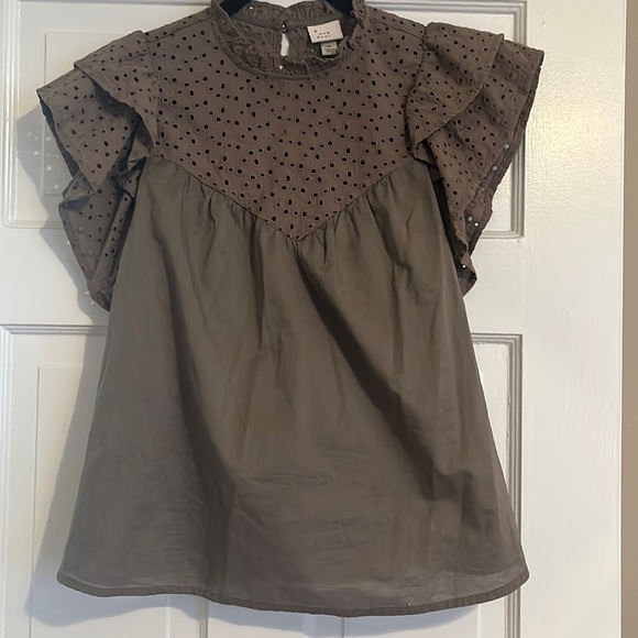 a new day | Tops | Taupe Eyelet Top | Poshmark